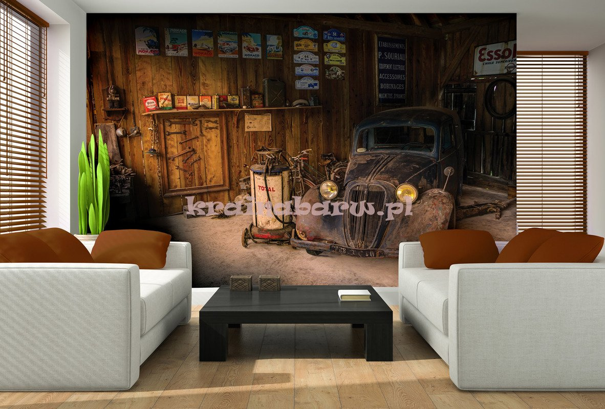Fototapeta 10518 STARE AUTO W GARAŻU | FOTOTAPETY \ FOTOTAPETY TECHNIKA ...